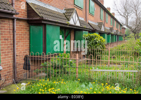 Boarded up council houses at Port Clarence, north east England, UK ...