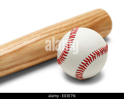 baseball ball and bat isolated on white background Stock Photo - Alamy
