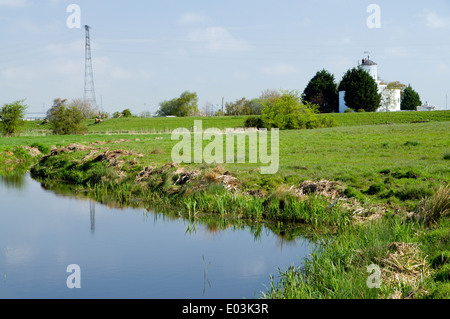 West Usk Lighthouse, Gwent Levels, Newport, Gwent, South Wales, United ...