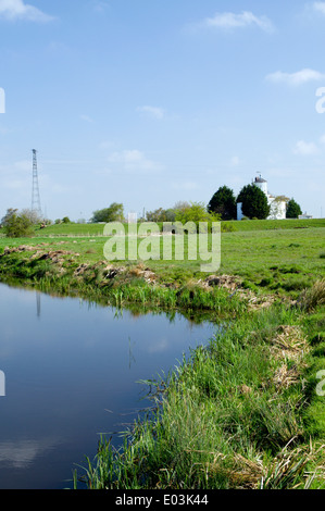 West Usk Lighthouse, Gwent Levels, Newport, Gwent, South Wales, United ...