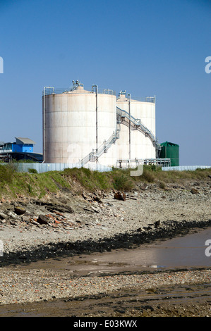 Water treatment works, Rover Way, Cardiff, South Wales, UK Stock Photo ...