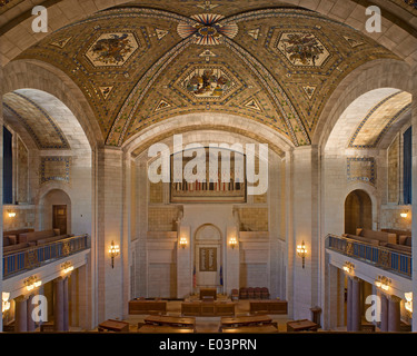 Vaulting with mosaic murals, Nebraska State Capitol, LIncoln, Nebraska ...