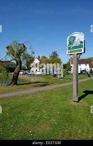 Village sign and green, Danbury, Essex, England, uk Stock Photo ...