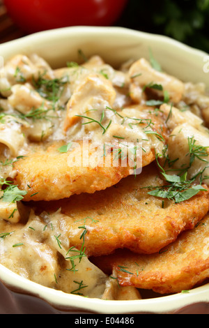 hot and tasty european pancakes with garnish Stock Photo - Alamy