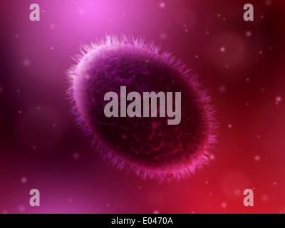 Smallpox virus. Illustration of a smallpox (variola) virus. A membrane ...