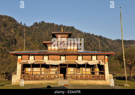 Buddhist temple, village of Sakteng on Merak Sakteng trek, Eastern ...