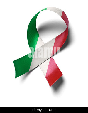 Mexican flag ribbon on green background in a design with copy space ...