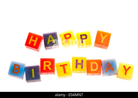 colorful happy birthday cubes Stock Photo - Alamy