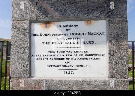 The Grave of Gaelic Poet Robb Donn in Balnakeil Church Yard Durness ...