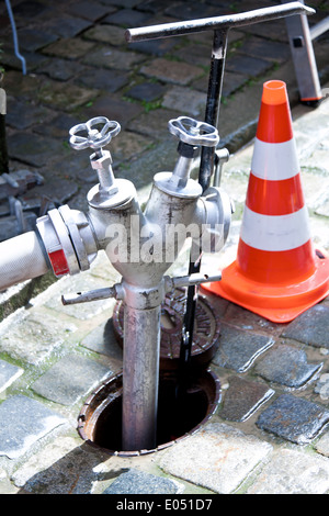 One hydrant, pipe Stock Photo - Alamy