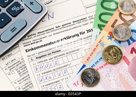 An Austrian tax return for income tax is filled in Stock Photo - Alamy