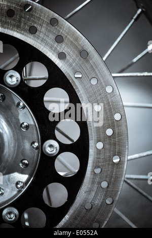 Close-up shot of a motorcycle disk brake Stock Photo - Alamy