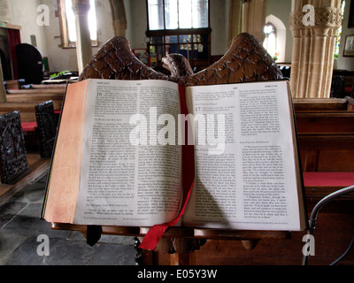 Bible on lectern in St. Giles Church, Packwood, Warwickshire, England ...