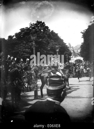 A photograph from July 14, 1901, showing the military parade in France ...