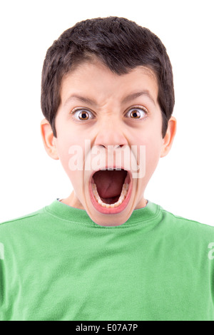 Young boy screaming Stock Photo - Alamy