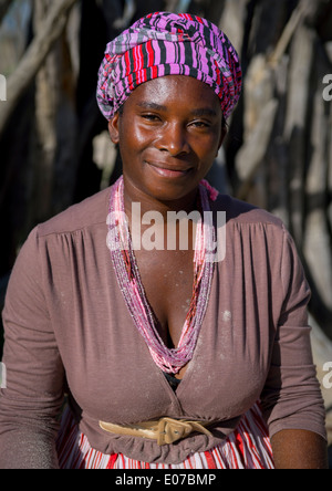 Ovambo Woman With Traditionnal Clothing, Ondangwa, Namibia Stock Photo ...