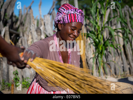 Ovambo Woman With Traditionnal Clothing, Ondangwa, Namibia Stock Photo ...