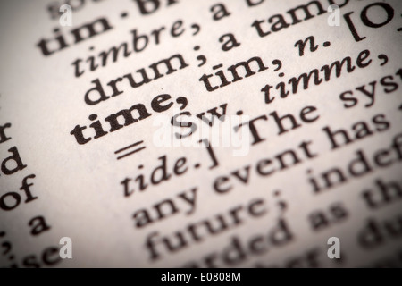 Definition of word time in dictionary Stock Photo - Alamy
