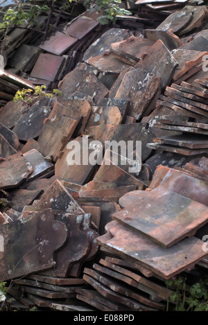 Reclaimed roofing tiles for recycling and reuse on repair and ...