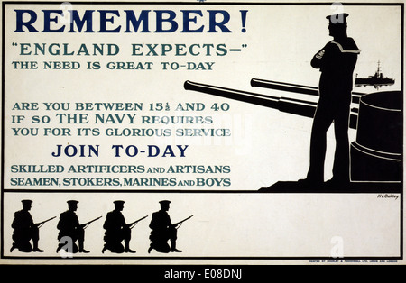 Royal Naval Division recruitment poster Stock Photo - Alamy