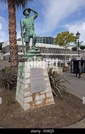 Statue of Gibraltar Defence Force Soldier and the Royal Gibraltar ...