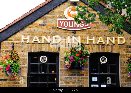 The Hand In Hand Pub Wimbledon Common at Night London UK Stock Photo ...