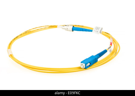 blue fiber optic SC connector Stock Photo - Alamy