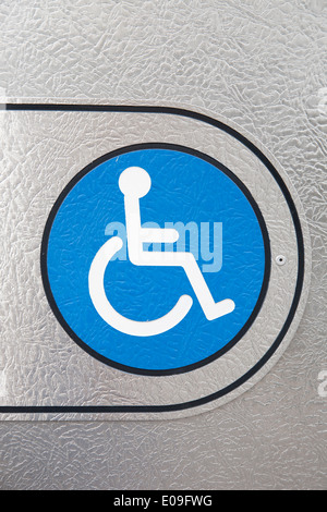 Blue Disabled Sign on Silver Background Stock Photo - Alamy