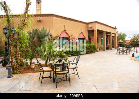 A hotel in Erfoud (Arfoud) an oasis town in the Sahara Desert, Morocco ...