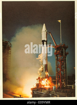 A vintage glossy photo of the Atlas Centaur rocket by General Dynamics ...
