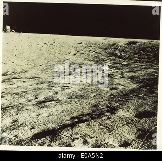 This glossy photo features the Lunar Surveyor spacecraft, which was ...