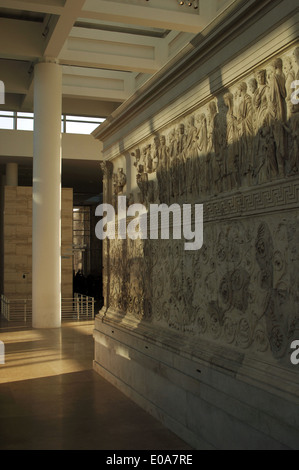 Side panel of a Roman relief sculpted sarcophagus with kline couch lid ...