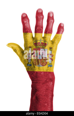 Isolated old hand with flag European Union UK Stock Photo - Alamy