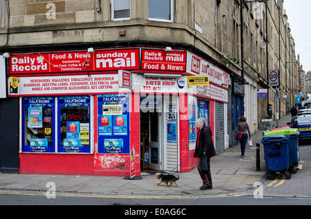 Traditional Scottish corner shop in a rather rundown part of Edinburgh ...