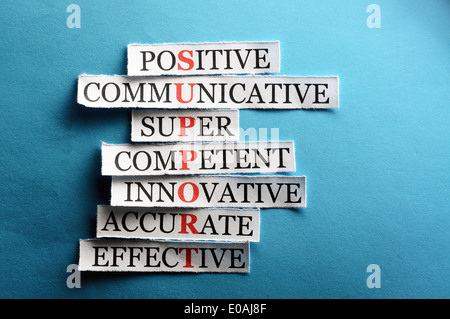 Support acronym in business concept, words on cut paper hard light ...