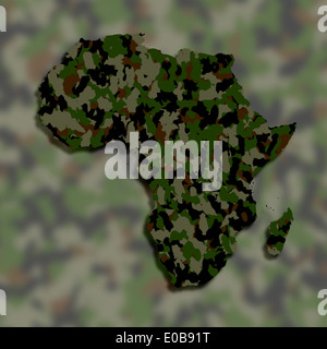 Map of Africa filled with camouflage pattern isolated Stock Photo - Alamy