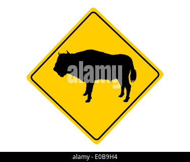 Buffalo warning sign Stock Photo - Alamy