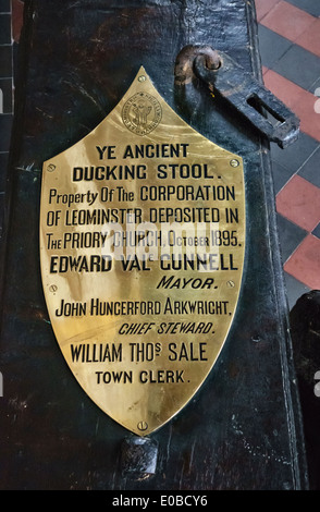 Herefordshire, UK. The old ducking stool (cucking stool) preserved in ...