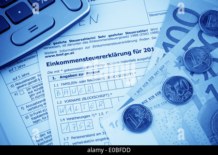 An Austrian tax return for income tax is filled in Stock Photo - Alamy