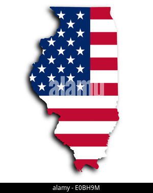 Map of Illinois filled with the state flag Stock Photo - Alamy