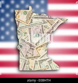 Map of Minnesota filled with US dollars Stock Photo - Alamy