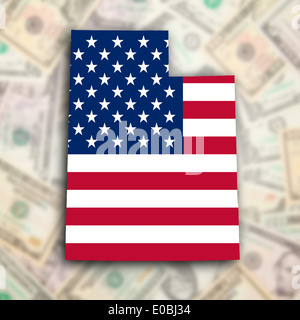 Map of Utah filled with the national flag Stock Photo - Alamy