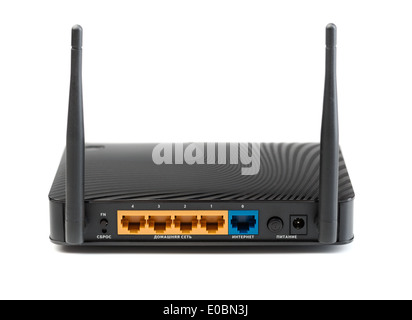 Rear of black modem router to internet connection Concept and Ideas of ...