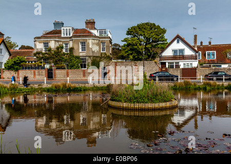 The Village Pond and Surrounding Houses, Rottingdean, Sussex, England ...