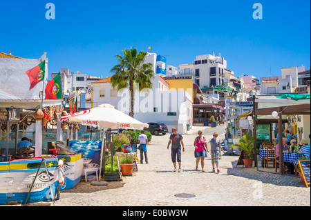 Alvor street and restaurants Algarve Portugal Stock Photo - Alamy