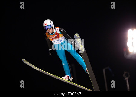 Bigna Windmueller (SUI) competing in Women's Ski Jumping at t he ...