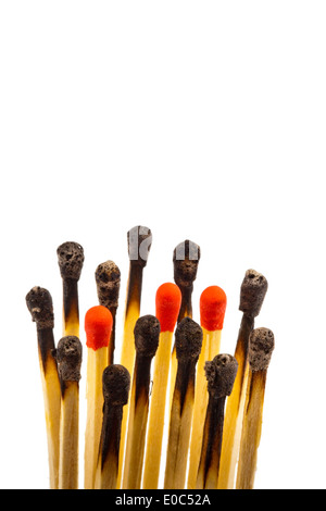 Match match matches sulphur wood matches fuses burnt down burnt-out ...