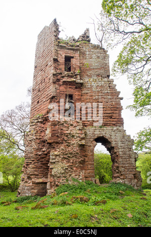 The remains of Kirkoswold Castle in the Eden Valley, Cumbria, UK Stock ...