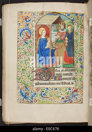 This image shows a manuscript from the 15th century, featuring a ...