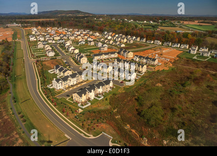 ROUND HILL, VIRGINIA, USA - Aerial of housing development, Loudoun ...